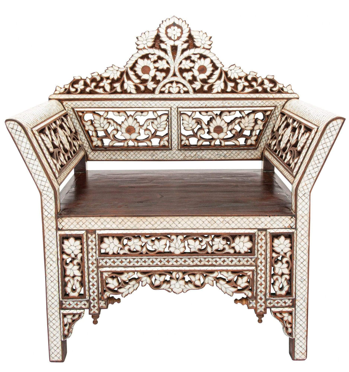Silver wire and mother of pearl - HABIB CHAIR – Moroccan furniture NYC